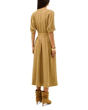 Ba&sh Parisa Drawstring Midi Dress - Blond