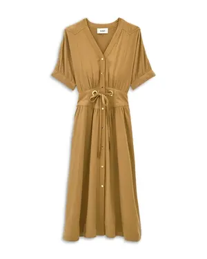 Ba&sh Parisa Drawstring Midi Dress - Blond
