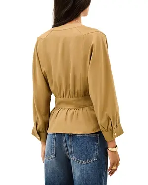 Ba&sh Precila Drawstring Peplum Top - Blond