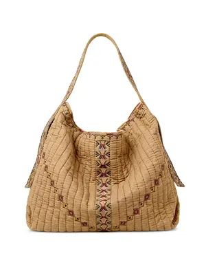 Ba&sh Lenny Extra Large Embroidered Cotton Tote