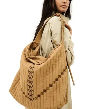 Ba&sh Lenny Extra Large Embroidered Cotton Tote