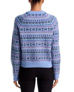 Aqua Fair Isle Raglan Crewneck Sweater Exclusive