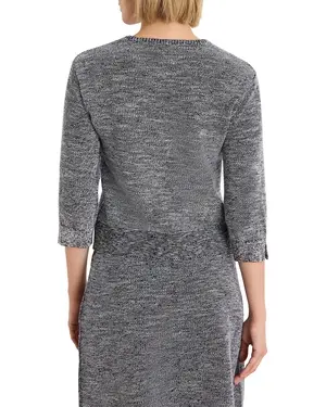 NIC+ZOE Tweed Stitch Round Neck Sweater