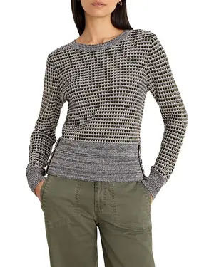 NIC+ZOE Marled Tuck Round Neck Sweater