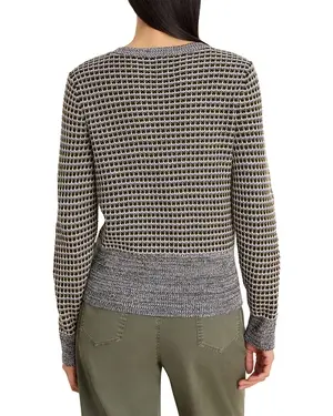 NIC+ZOE Marled Tuck Round Neck Sweater