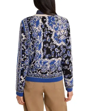 NIC+ZOE Bandana Jacquard Print Sweater