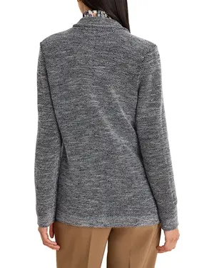 NIC+ZOE Notch Lapel Tweed Stitch Sweater Jacket