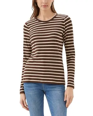 Karen Kane Crewneck Long Sleeve Top - Chocolate