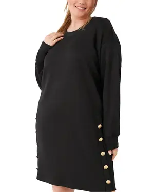 Karen Kane Round Neck Side Button Dress