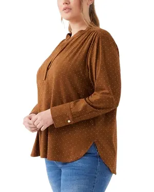 Karen Kane Faux Suede Studded Top