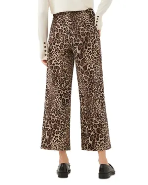 Karen Kane Printed Corduroy Cropped Wide Leg Pants