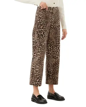 Karen Kane Printed Corduroy Cropped Wide Leg Pants