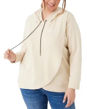 Karen Kane Rhinestone Drawstring Crossover Sweatshirt