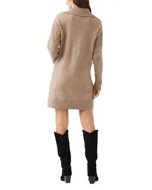 Karen Kane Cable Knit Collared Sweater Dress