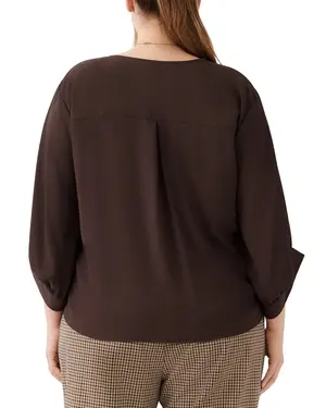 Karen Kane Tie Hem Blouson Sleeve Top