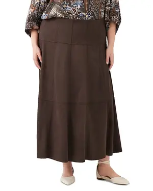 Karen Kane Tiered Faux Suede Maxi Skirt
