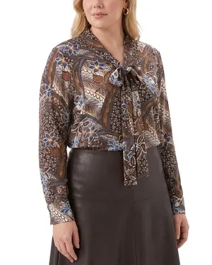 Karen Kane Tie Neck Long Sleeve Top