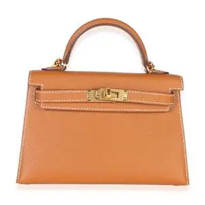 HERMÈS Gold Epsom Sellier Mini Kelly II 20 GHW