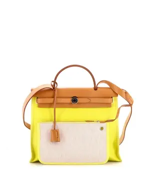 Hermès Herbag Zip 31 Canvas & Leather Shoulder Bag