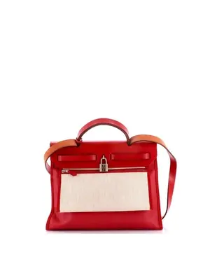 Hermès Herbag 31 Zip Berline Canvas & Leather Shoulder Bag