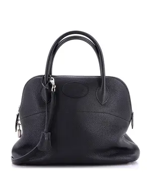 Hermès Bolide 31 Clemence Leather Top Handle Satchel - Black