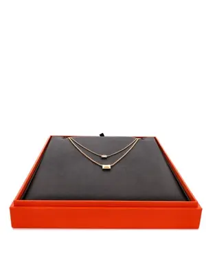 Hermès Clou D'h Double Pendant Necklace 18k Rose Gold With Diamonds, 16.25 - Pink