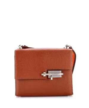 Hermès Verrou Leather & Canvas Crossbody