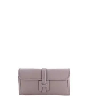 Hermès 29 Jige Elan Leather Clutch - Gray