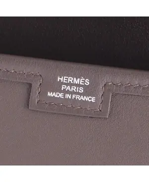 Hermès 29 Jige Elan Leather Clutch - Gray