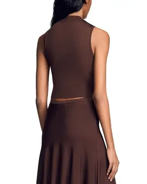 Sandro Giovi Knit Cropped Top