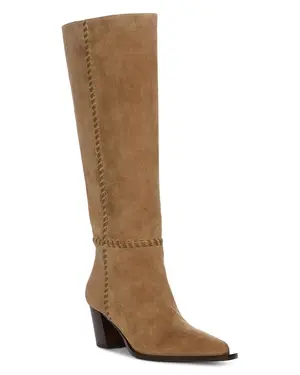 Paige Lillith Suede Knee High Boots - Camel