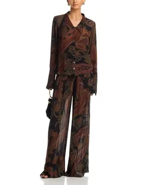 Paige Carina Printed Wide Leg Pants