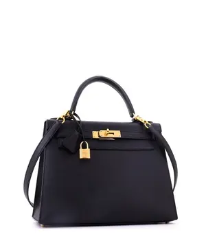 Hermès Kelly 28 Handbag Black Epsom With Gold Hardware
