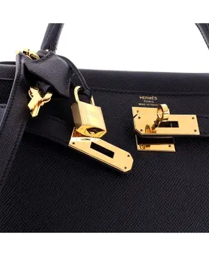 Hermès Kelly 28 Handbag Black Epsom With Gold Hardware