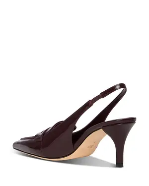 Paige Arlette Patent Leather Slingback Pumps - Bordeaux