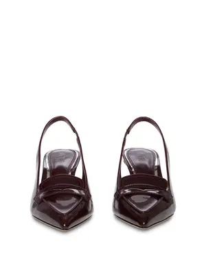 Paige Arlette Patent Leather Slingback Pumps - Bordeaux