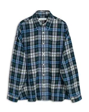 SUNFLOWER Slightly Box Woven Plaid Stable Shirt - Green