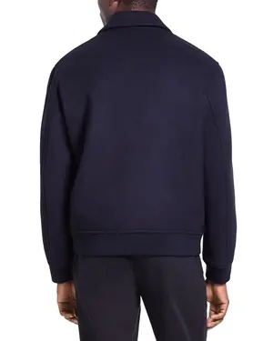 Theory Melton Wool Bomber Jacket - Baltic