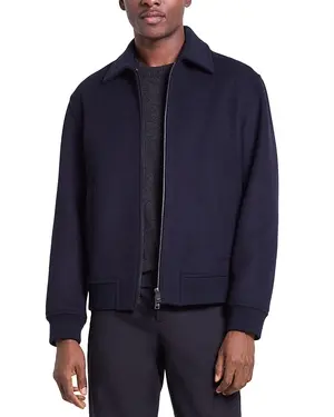 Theory Melton Wool Bomber Jacket - Baltic