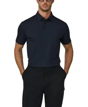 Boggi Milano Stretch Supima Cotton Jersey Polo Black