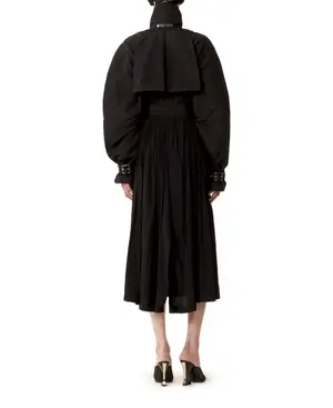 LANVIN Bi-material Trench Coat In Silk Faille And Charmeuse Fabric