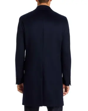 BOSS Hyde Slim Fit Wool Blend Coat - Navy