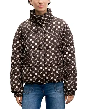 Gerard Darel Amar Checkered Puffer Coat