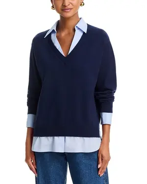Aqua Layered Look Sweater Exclusive - Navy/blue