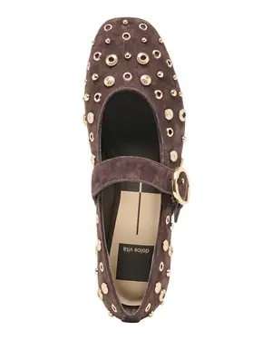 Dolce Vita Dv Mella Suede Studded Mary Jane Flats