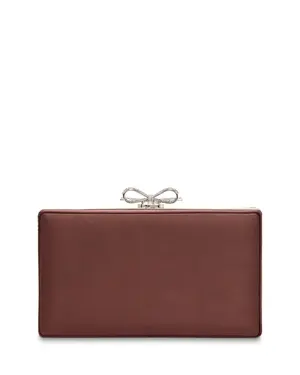 SELF-PORTRAIT Crystal Embellished Chainmail Clutch - Brown