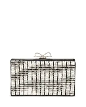 SELF-PORTRAIT Mini Crystal Chainmail Clutch - Silver