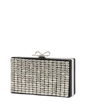 SELF-PORTRAIT Mini Crystal Chainmail Clutch - Silver