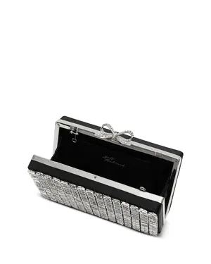 SELF-PORTRAIT Mini Crystal Chainmail Clutch - Silver