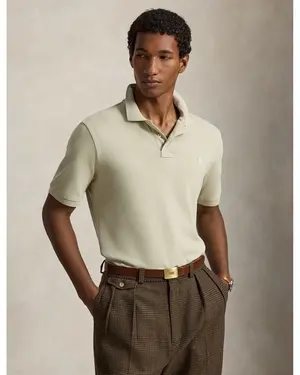 Polo Ralph Lauren Classic Fit Mesh Polo Shirt - Stone